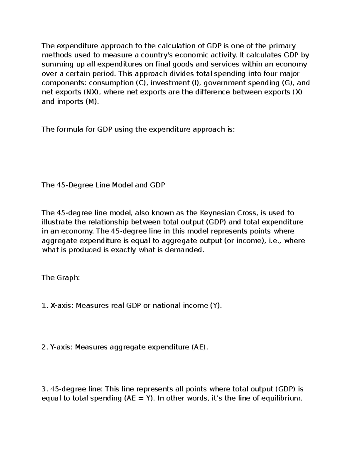 Economics 2 - notes - The expenditure approach to the calculation of ...