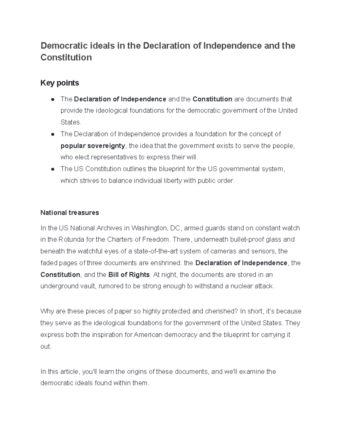 - Declaration of Independence and the Constitution - The Declaration of ...