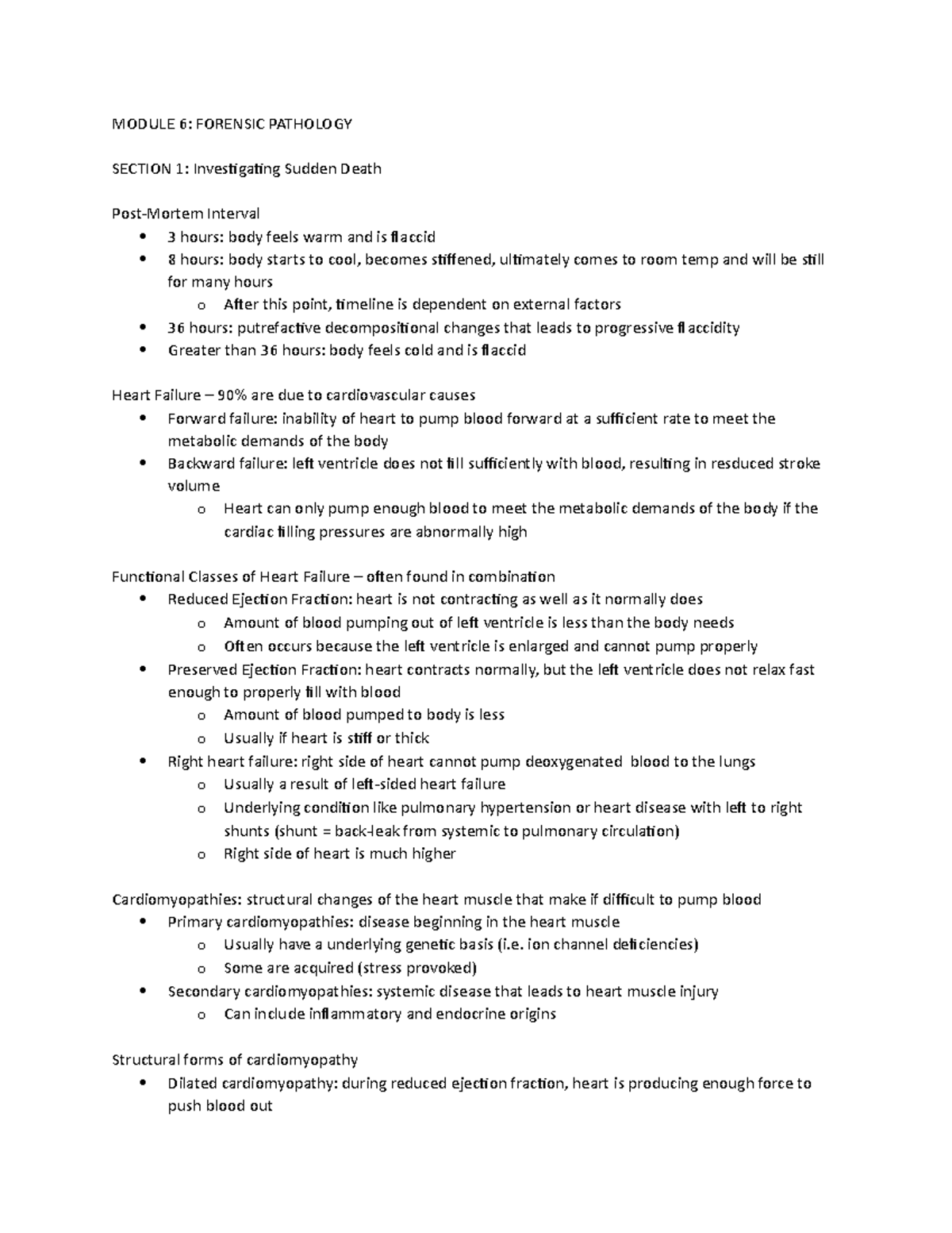 Path310 - MODULE 6: FORENSIC PATHOLOGY SECTION 1: Investigating Sudden ...