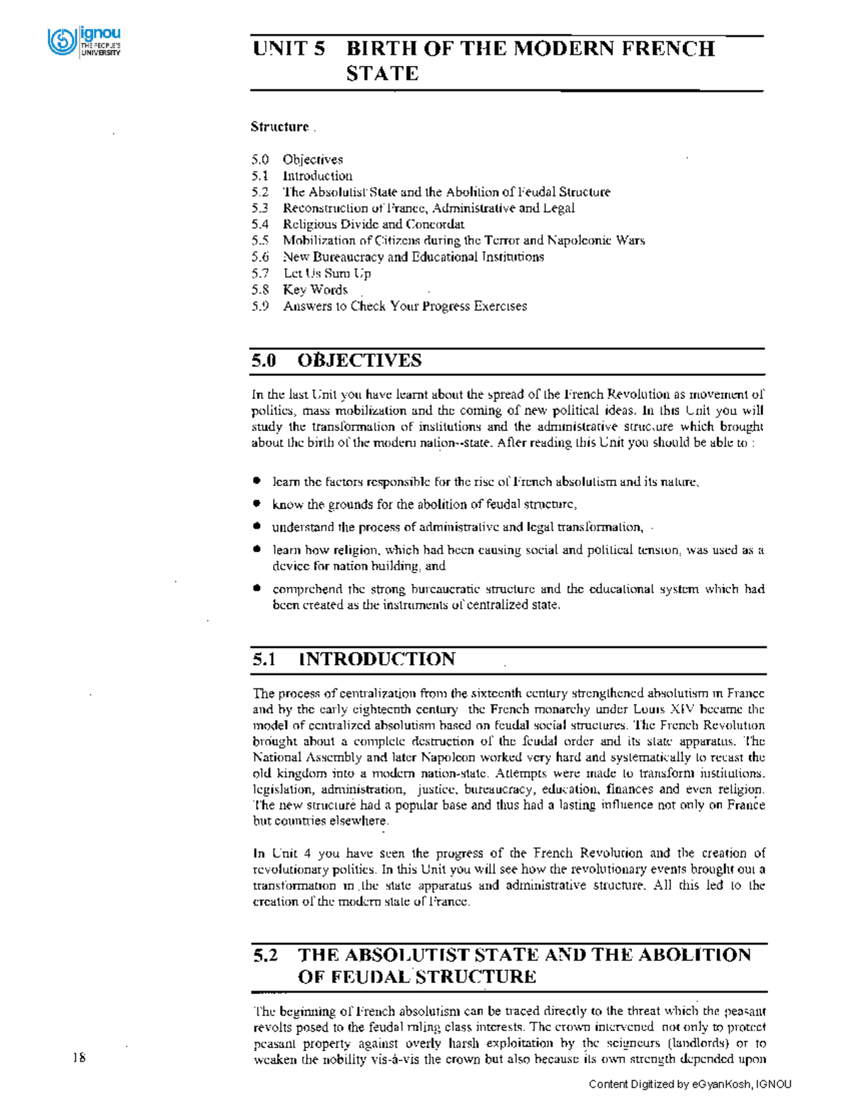 Unit-5 - Notes - UNIT 5 BIRTH OF THE MODERN FRENCH STATE Structure ...