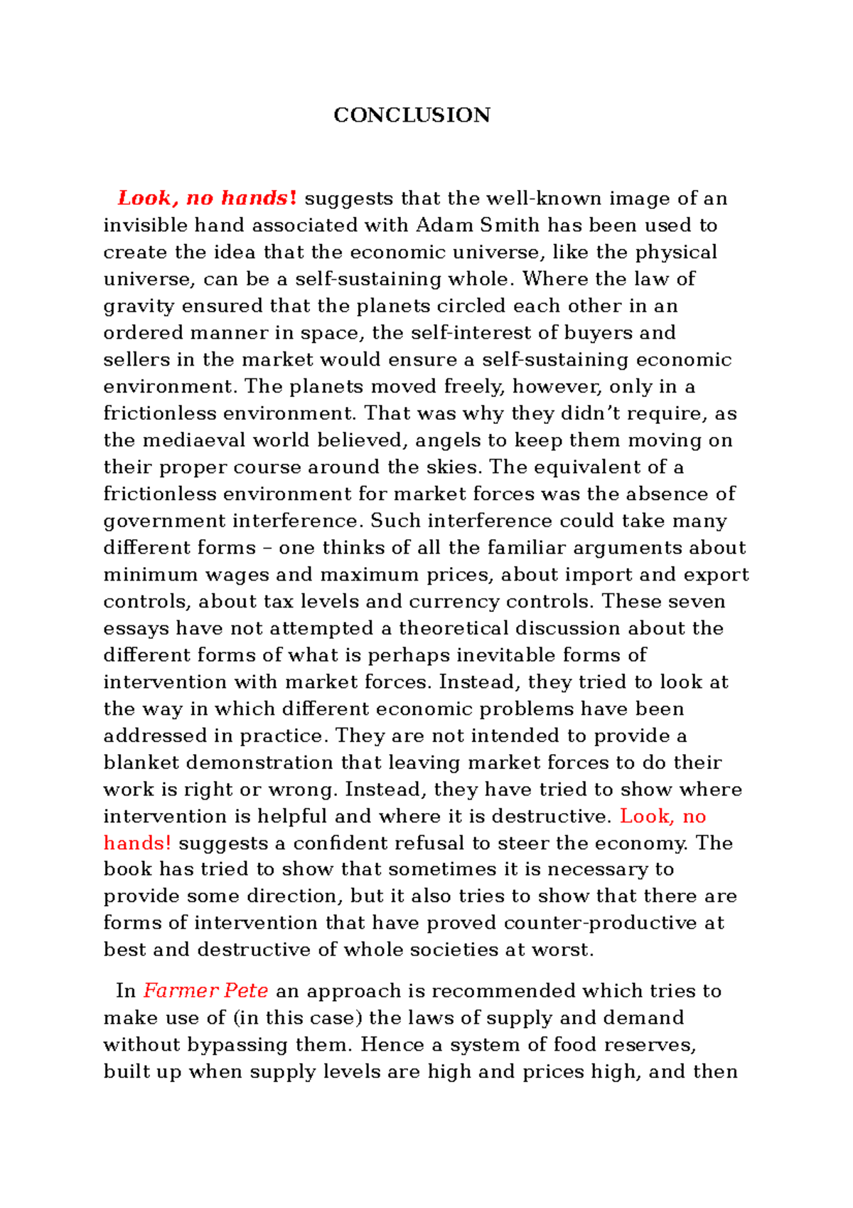 Conclusion look no hands - CONCLUSION Look, no hands! suggests that the ...