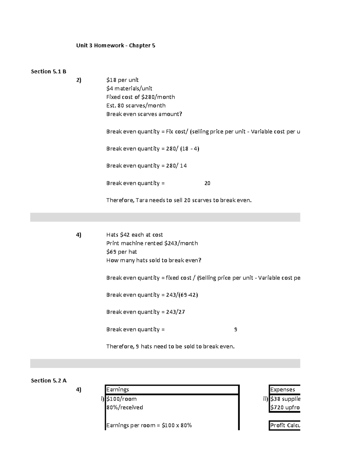 Unit 3 Exercise homework ch 5 and 6 - Unit 3 Homework - Chapter 5 ...