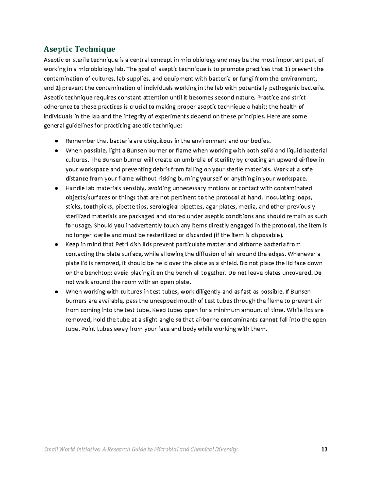 Aseptic Technique and Proper record keeping - - Studocu