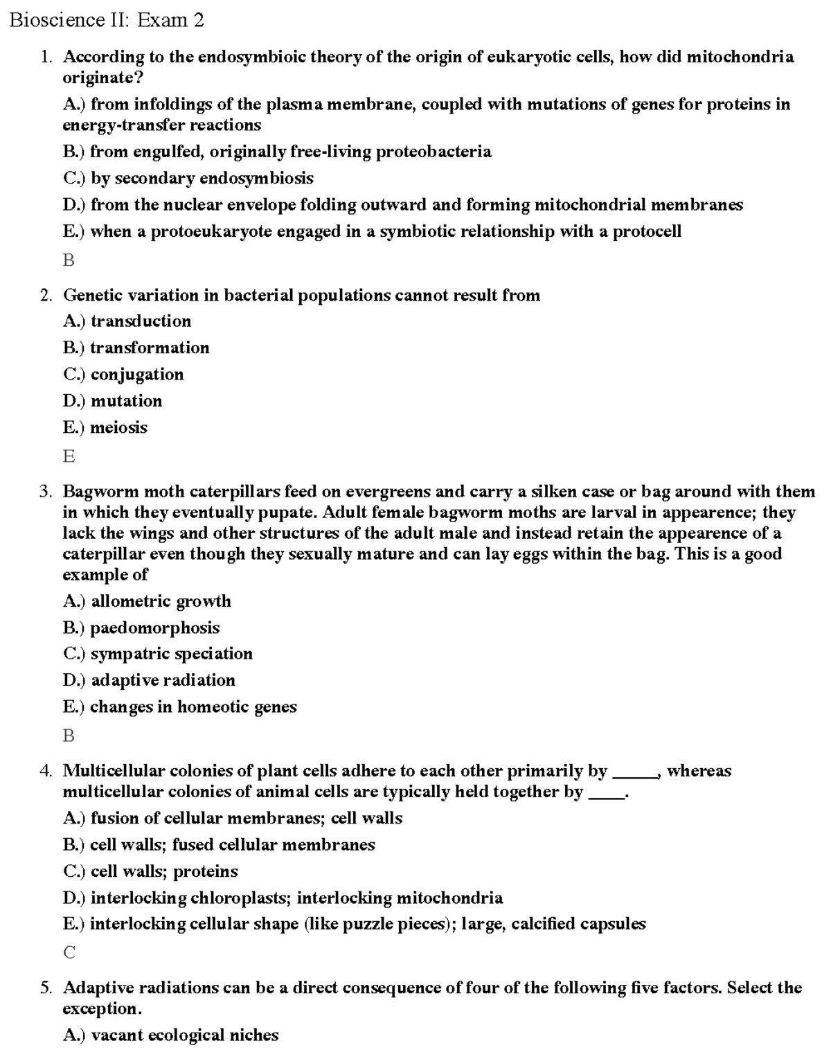 Print Bioscience II: Exam 2 flashcards Easy Notecards - Bioscience II ...
