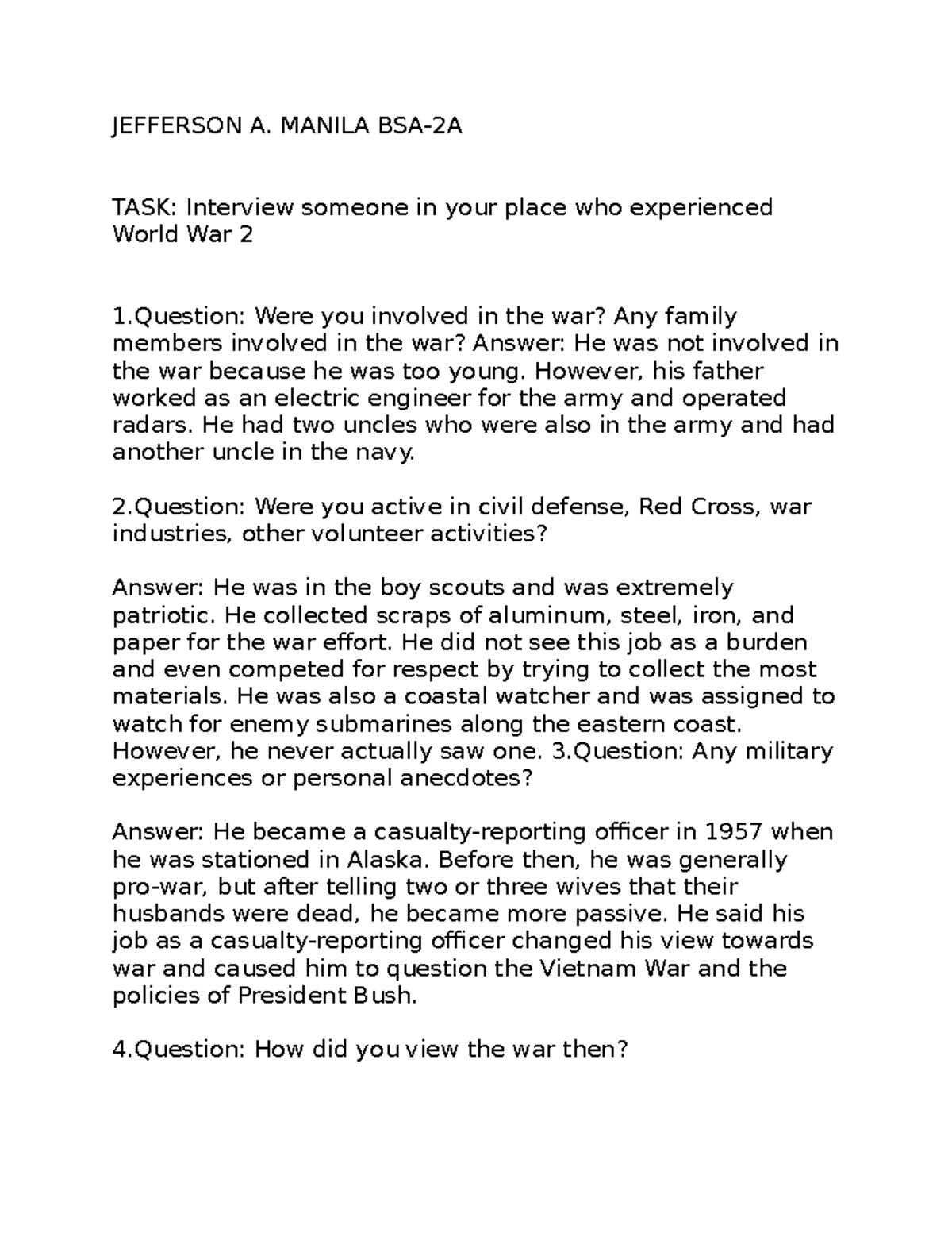 RPH 1 - Yes - JEFFERSON A. MANILA BSA-2A TASK: Interview someone in ...