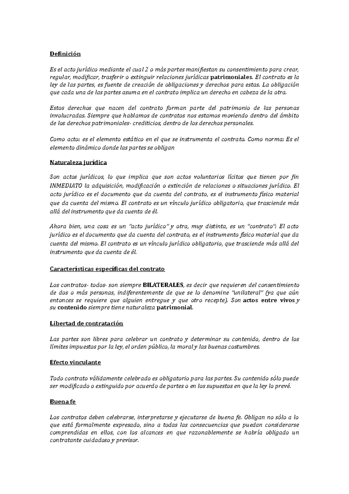 Resumen 1ER Parcial - Resúmen - Definición Es el acto jurídico mediante ...