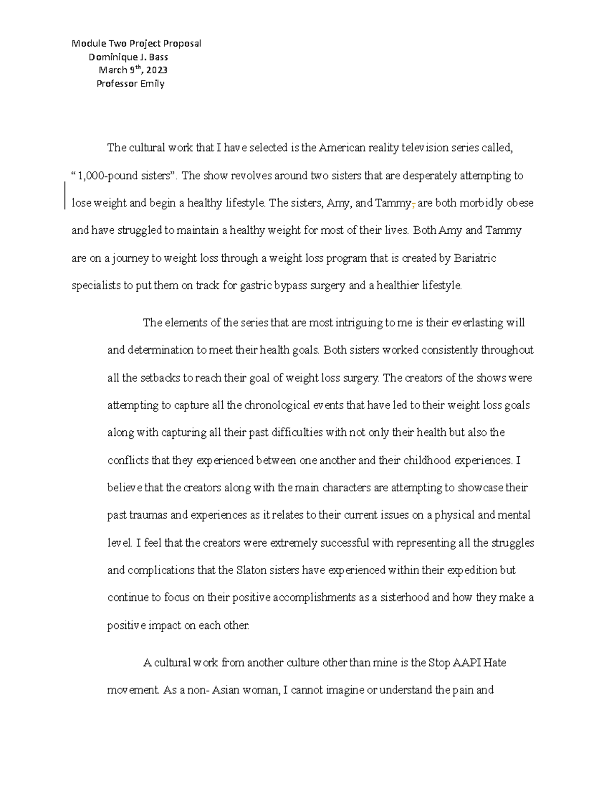 HUMN 100- Module 2 Project Proposal - Module Two Project ...