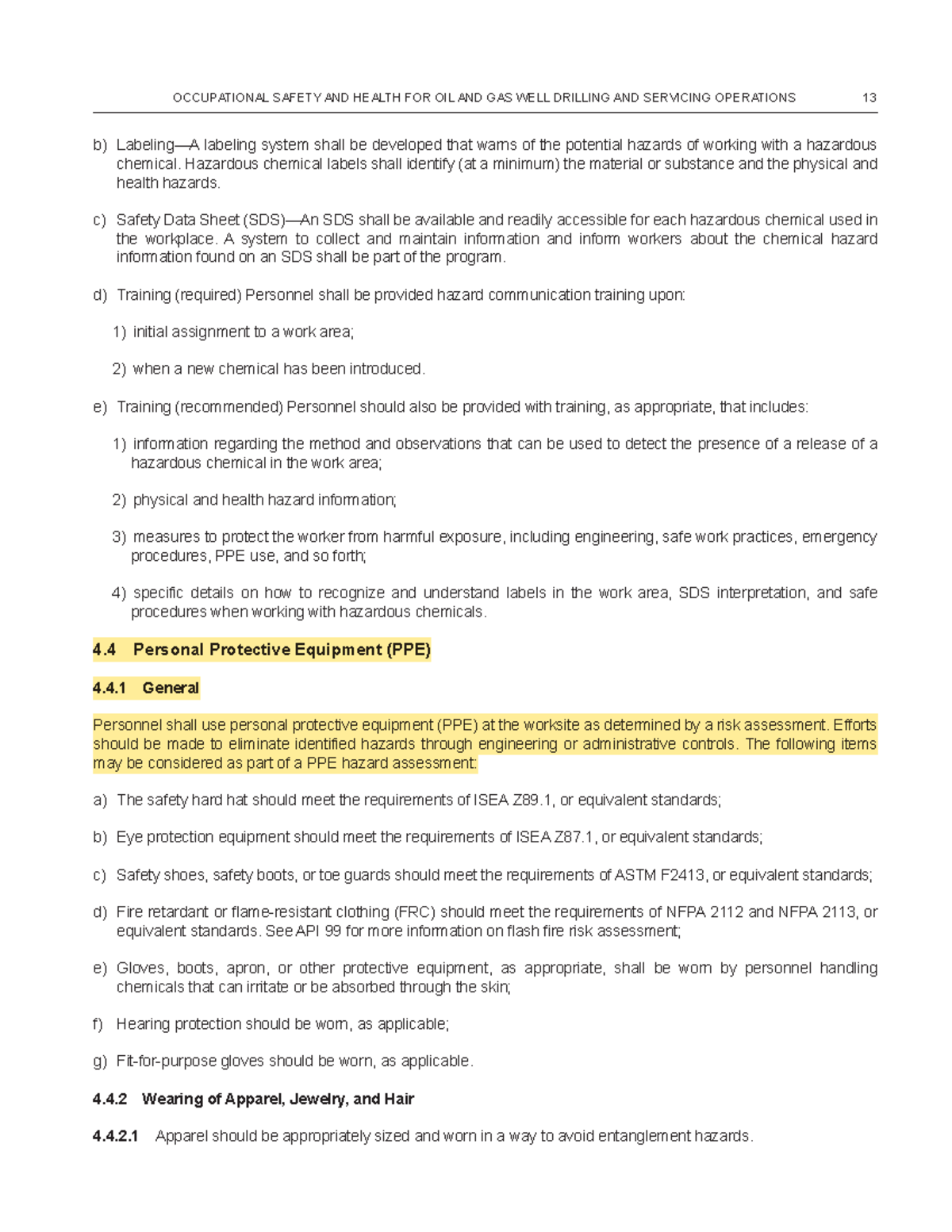 Standard Sharing- API RP 54-2019 Section 5 - OCCUPATIONAL SAFETY AND ...