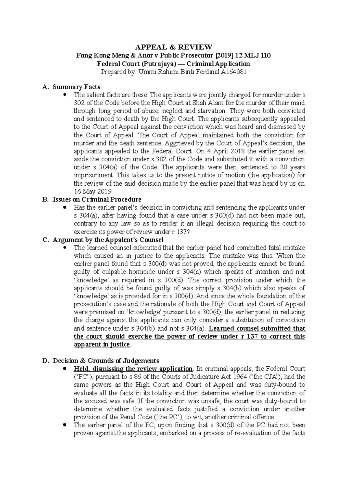 CPC TUTO 5 - appeals - APPEAL & REVIEW Fong Kong Meng & Anor v Public ...