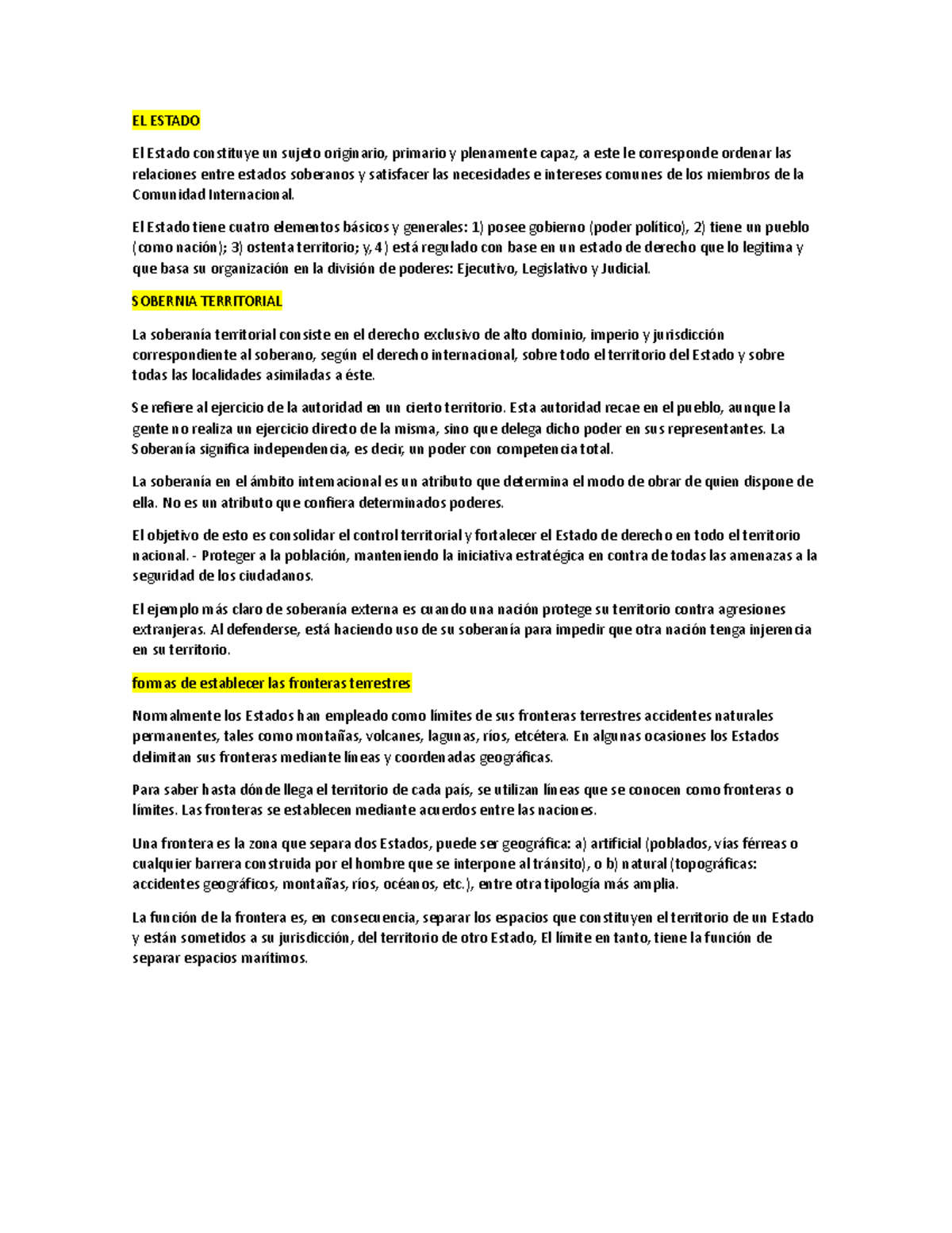 EL Estado - EL ESTADO El Estado constituye un sujeto originario ...