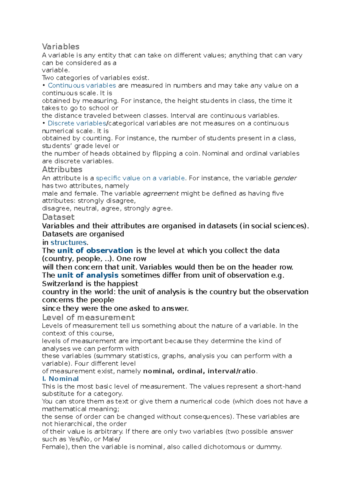 Variables Lecture Notes Class Notes Variables A Variable Is Any
