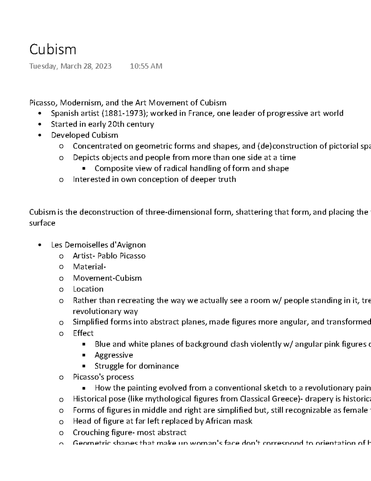 Cubism - Picasso, Modernism, and the Art Movement of Cubism Spanish artist (1881-1973); worked ...