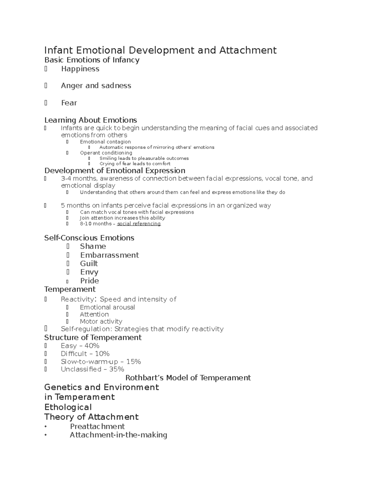 Ch. 6 Emotional Development and Attachment in Infancy and Toddlerhood ...