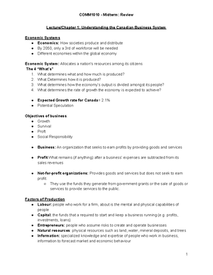 COMM 1010 Final - Summary Business in a Global Context - Comm1010 Final ...