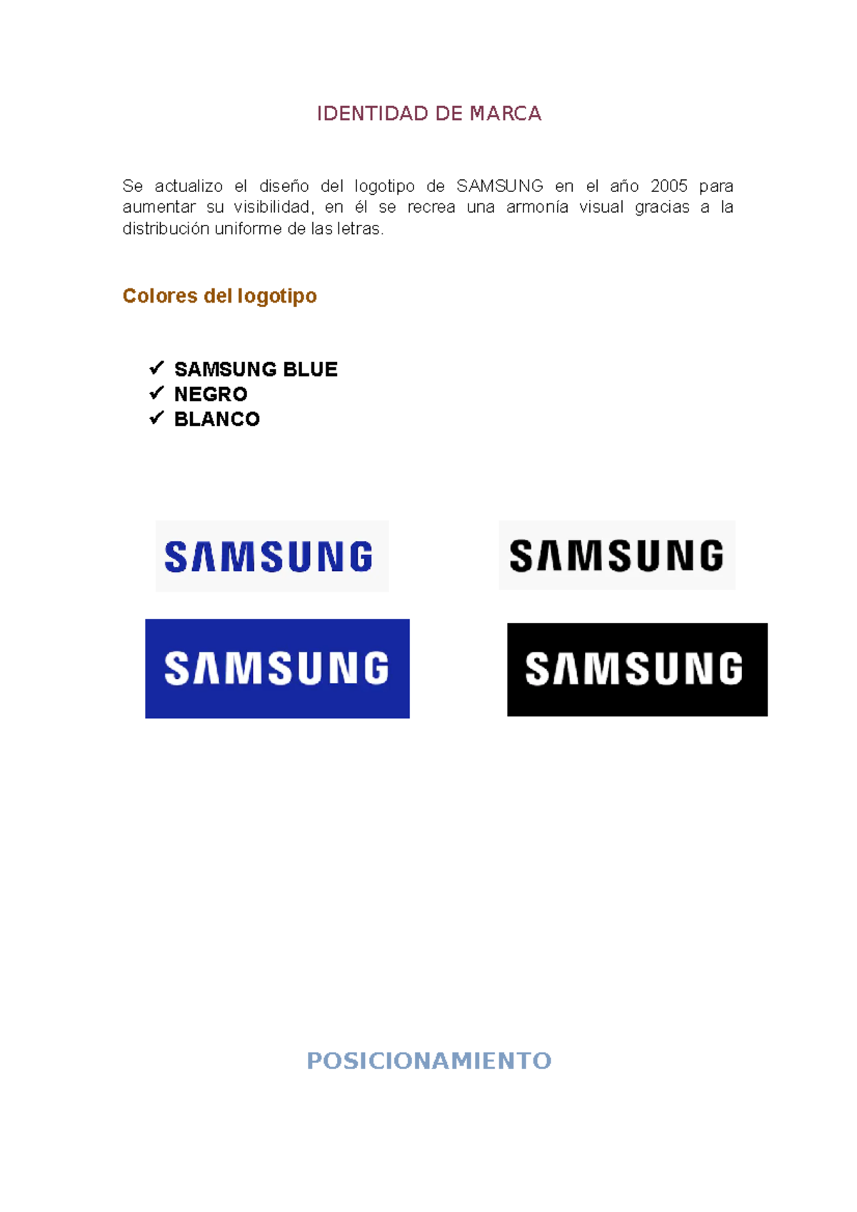 Identidad DE Marca Samsung - IDENTIDAD DE MARCA Se actualizo el diseño ...