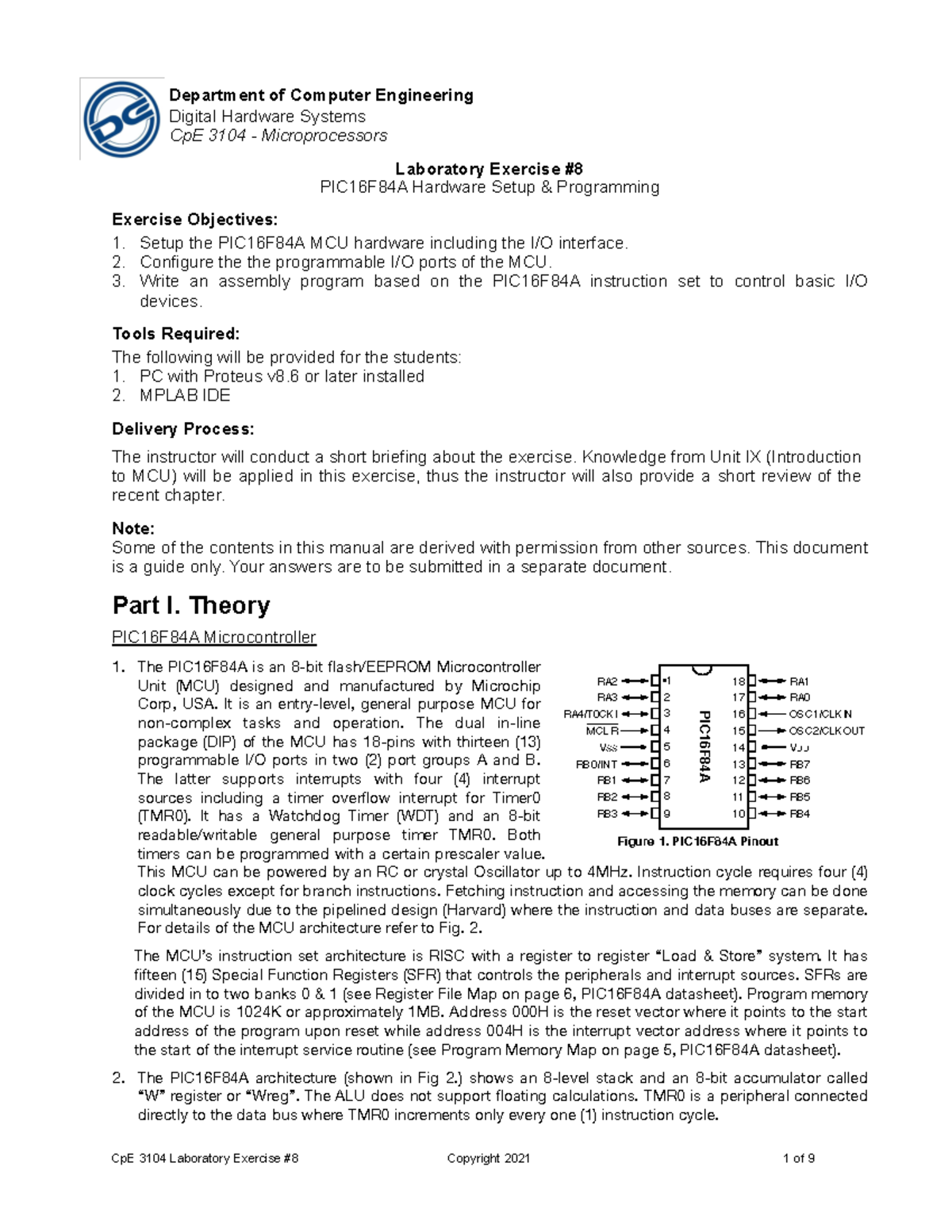 Cp E 3104 Laboratory Exercise #8 v1 - Department of Computer Engineering Digital Hardware ...