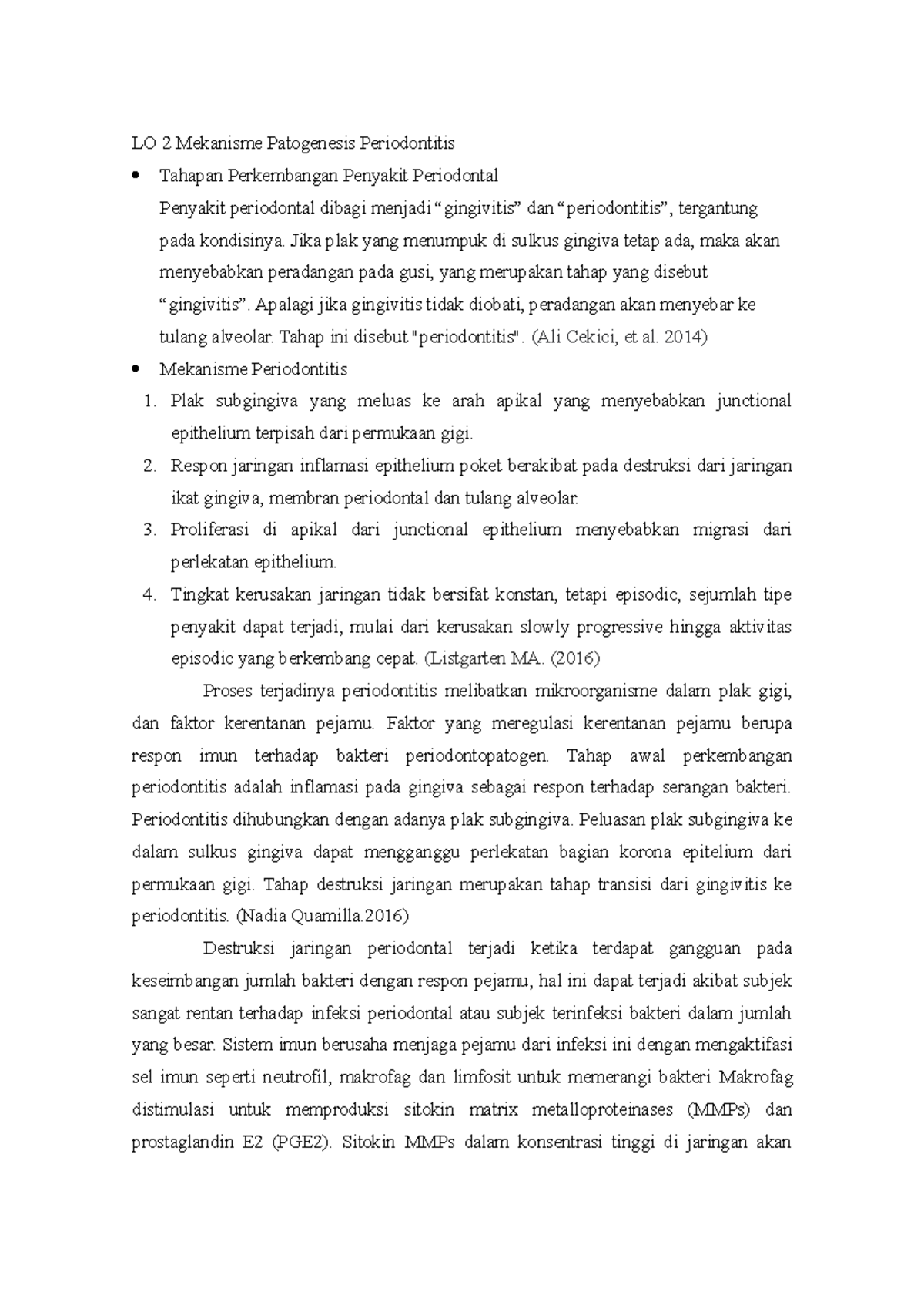 LO 2 Mekanisme Patogenesis Periodontitis - Jika plak yang menumpuk di ...