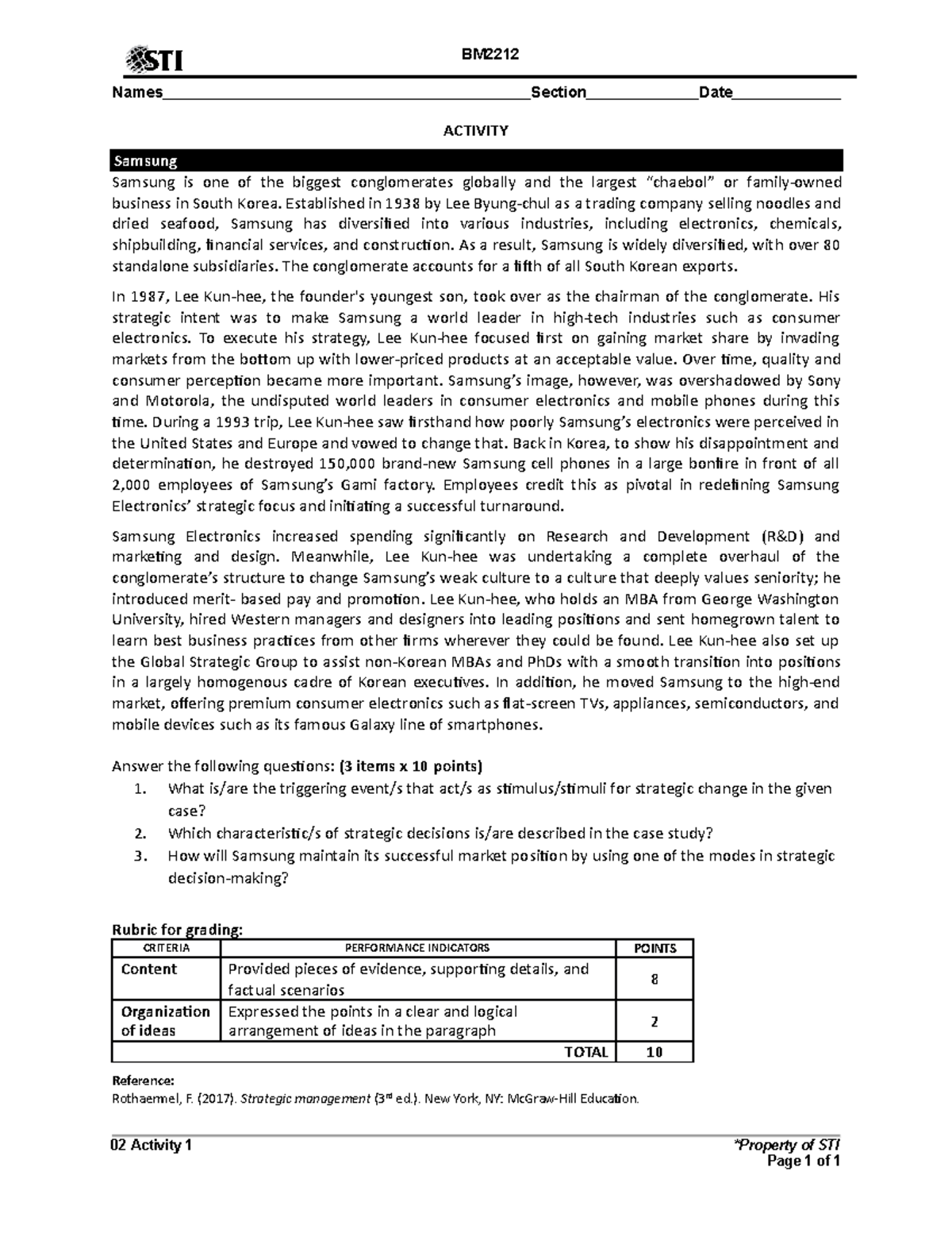Lagman BSHM 3A Act 2 - Practice Material - BM Names Section Date ...