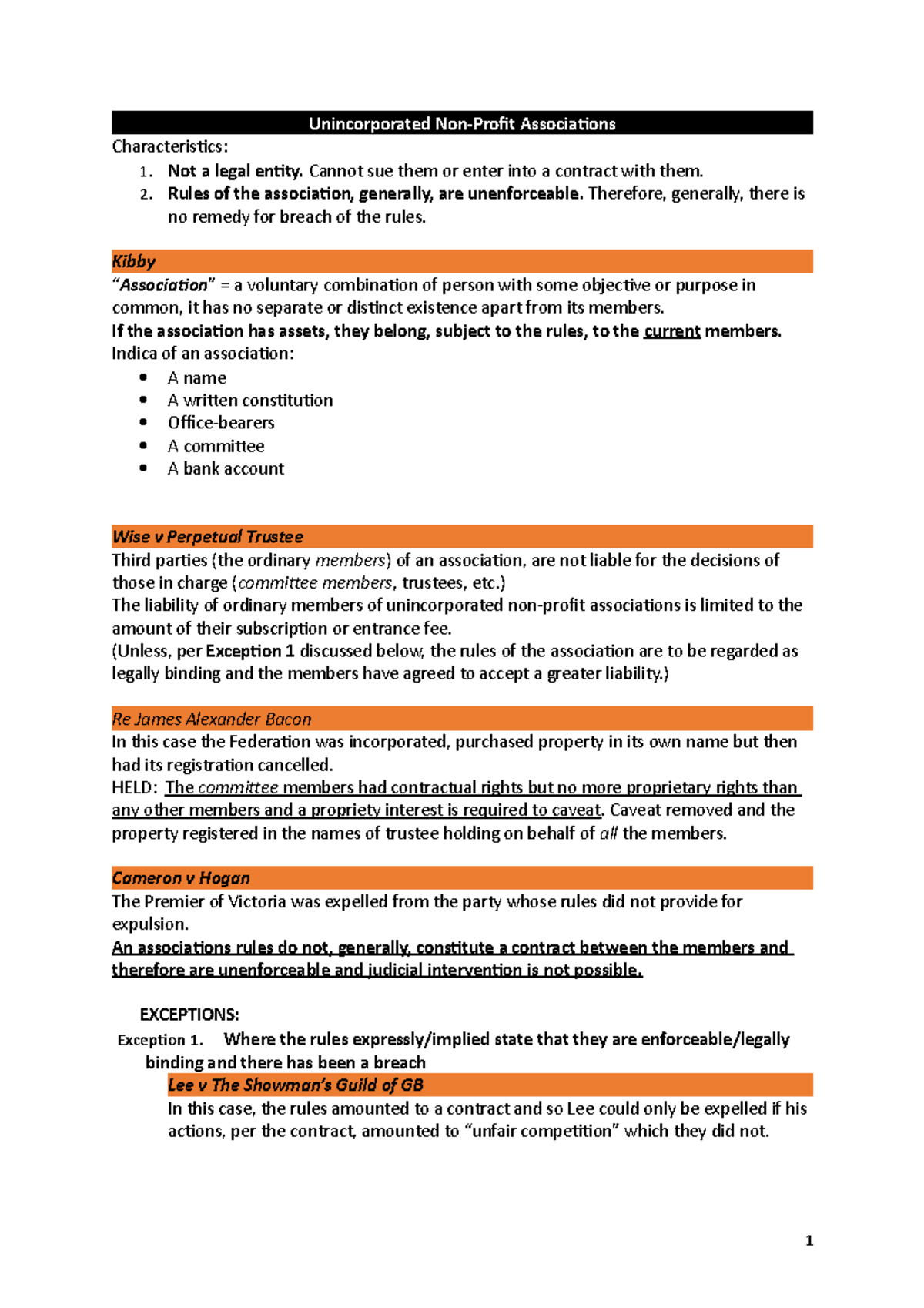 LPAB - Law of Associations - Unincorporated & Incoporated Non-profit ...