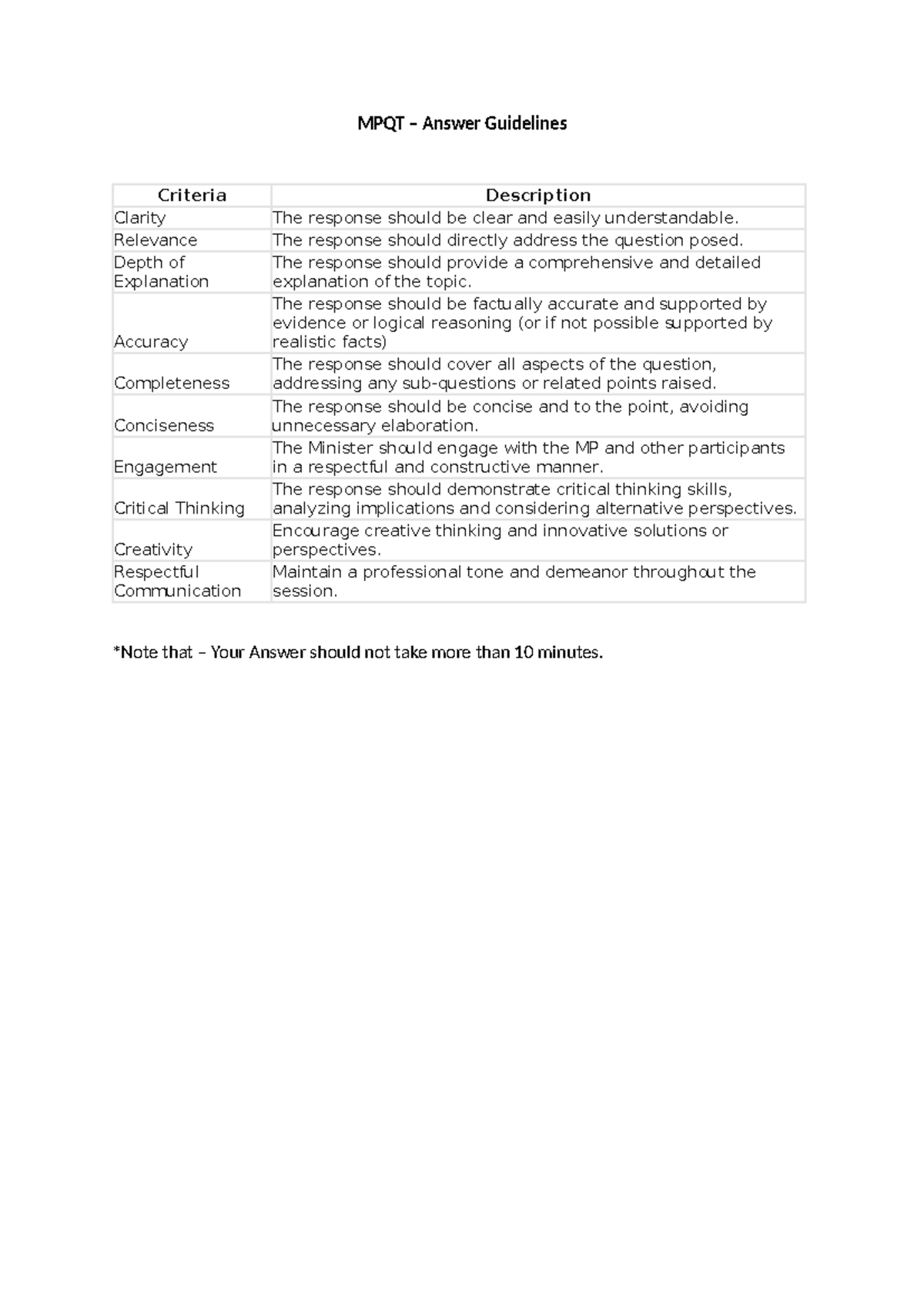MPQT - Answer Guide - notes - MPQT – Answer Guidelines Criteria ...