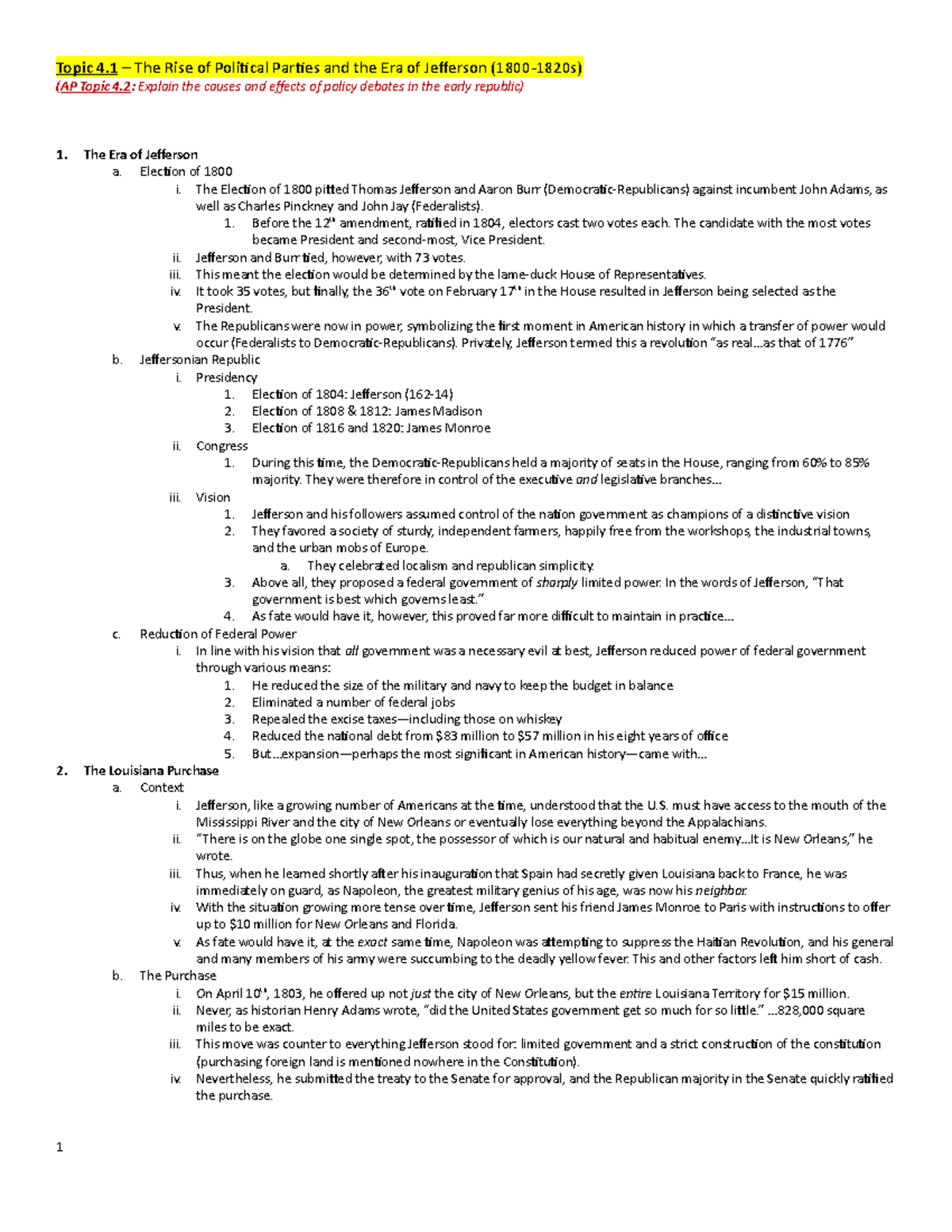 Period 4 Full Lecture Notes - Topic 4 – The Rise of Political Parties ...