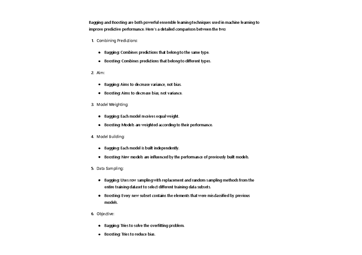 Bagging vs Boosting Overview - Bagging and Boosting are both powerful ...