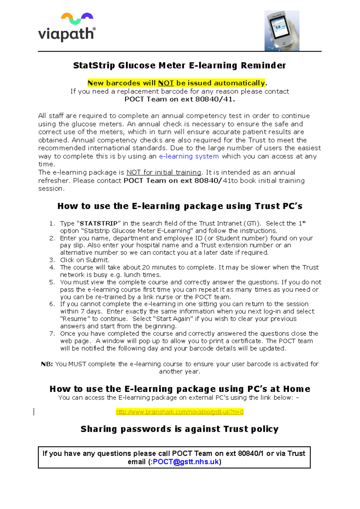 How to find and use Stat Strip Glucose Meter E-learning 1 75 v3 ...