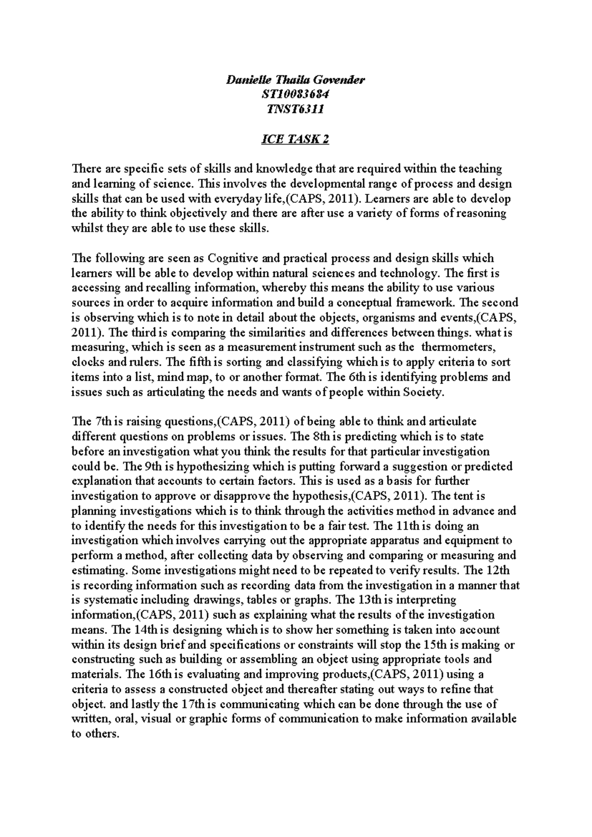 TNST6311 ICE Task 2 - Compulsory ice tasks - Danielle Thaila Govender ...