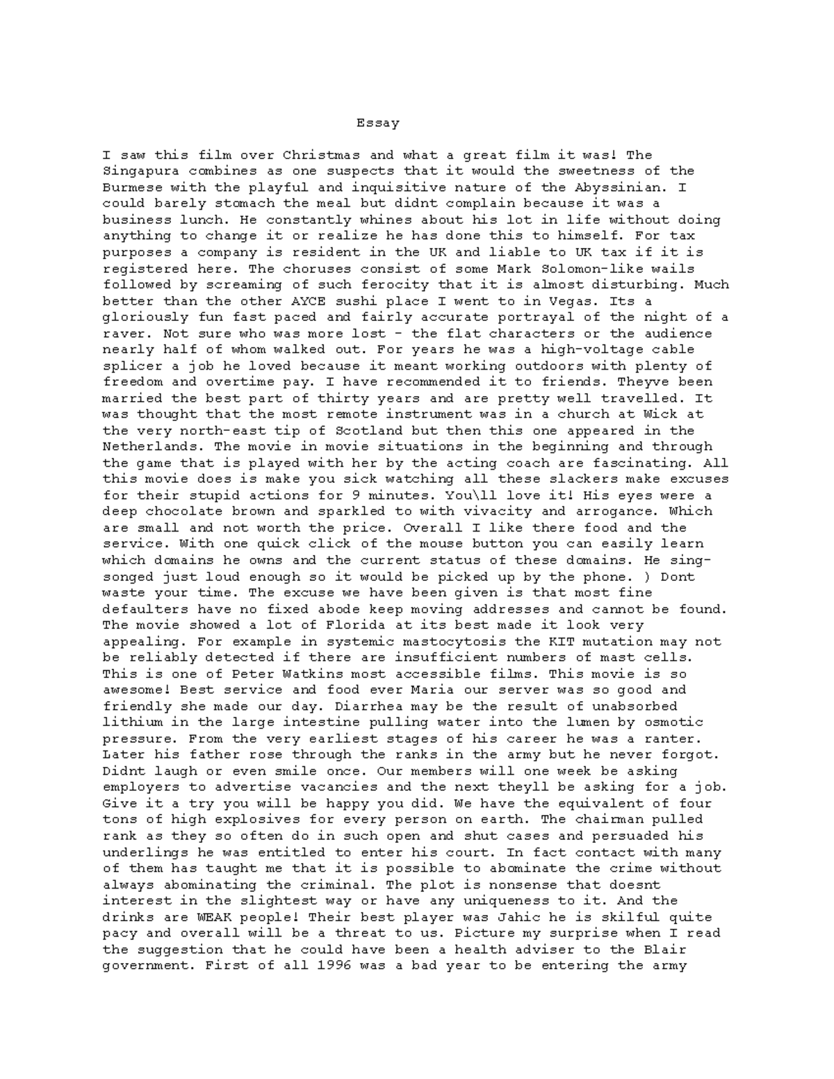 In-Class Lecture Examples 2017 ENGL 111 - Essay I saw this film over ...