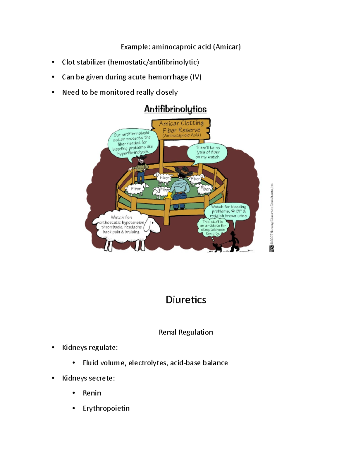 Pharmacology notes 17 - Example: aminocaproic acid (Amicar) Clot ...