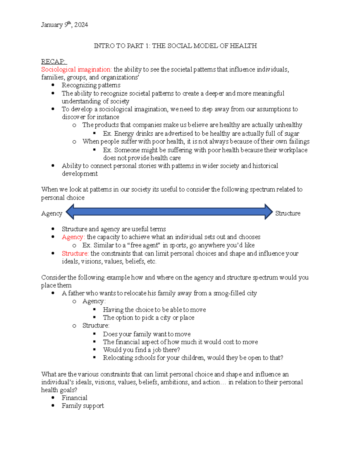 1- Intro To Part 1- The Social Model Of Health - January 9th, 2024 ...
