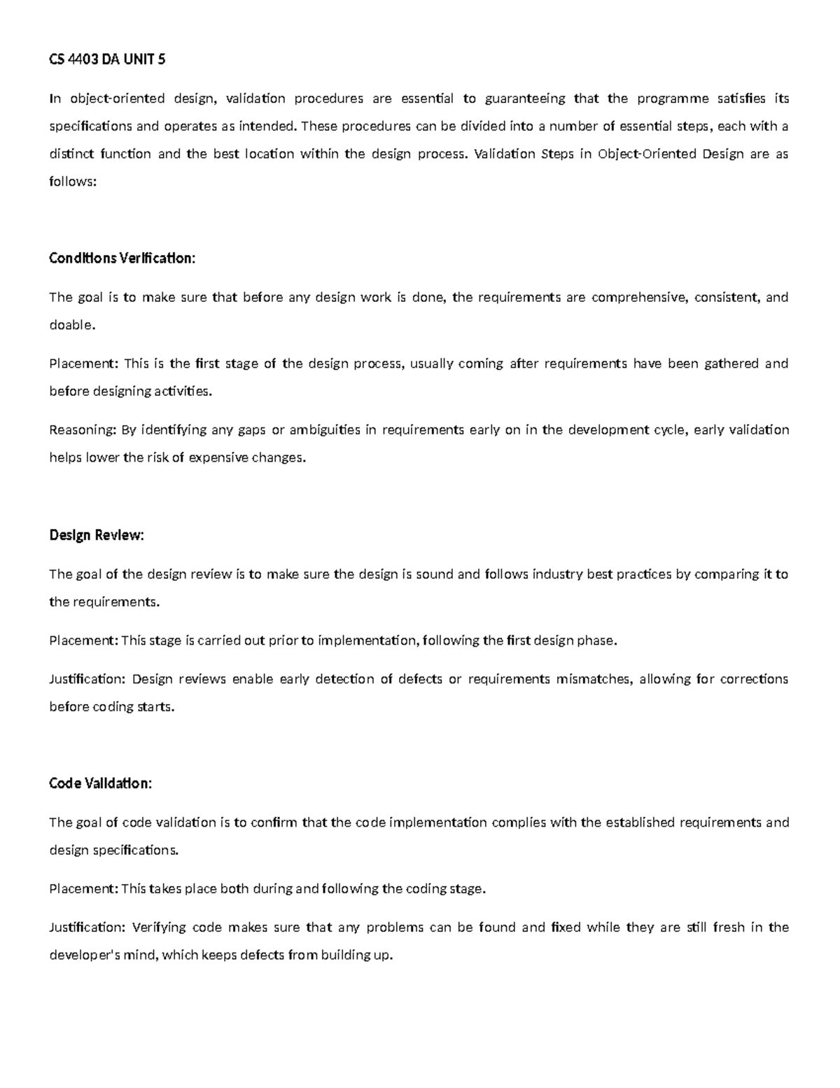 CS 4403 DA UNIT 5 - This is a good material. Use it wisely. - CS 4403 DA UNIT 5 In object ...