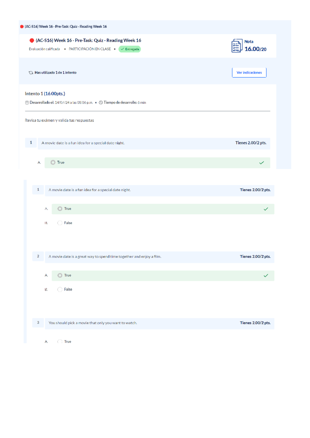 Week 16 ingles - (AC-S16) Week 16 Pre-Task: Quiz Reading Week 16 (AC ...