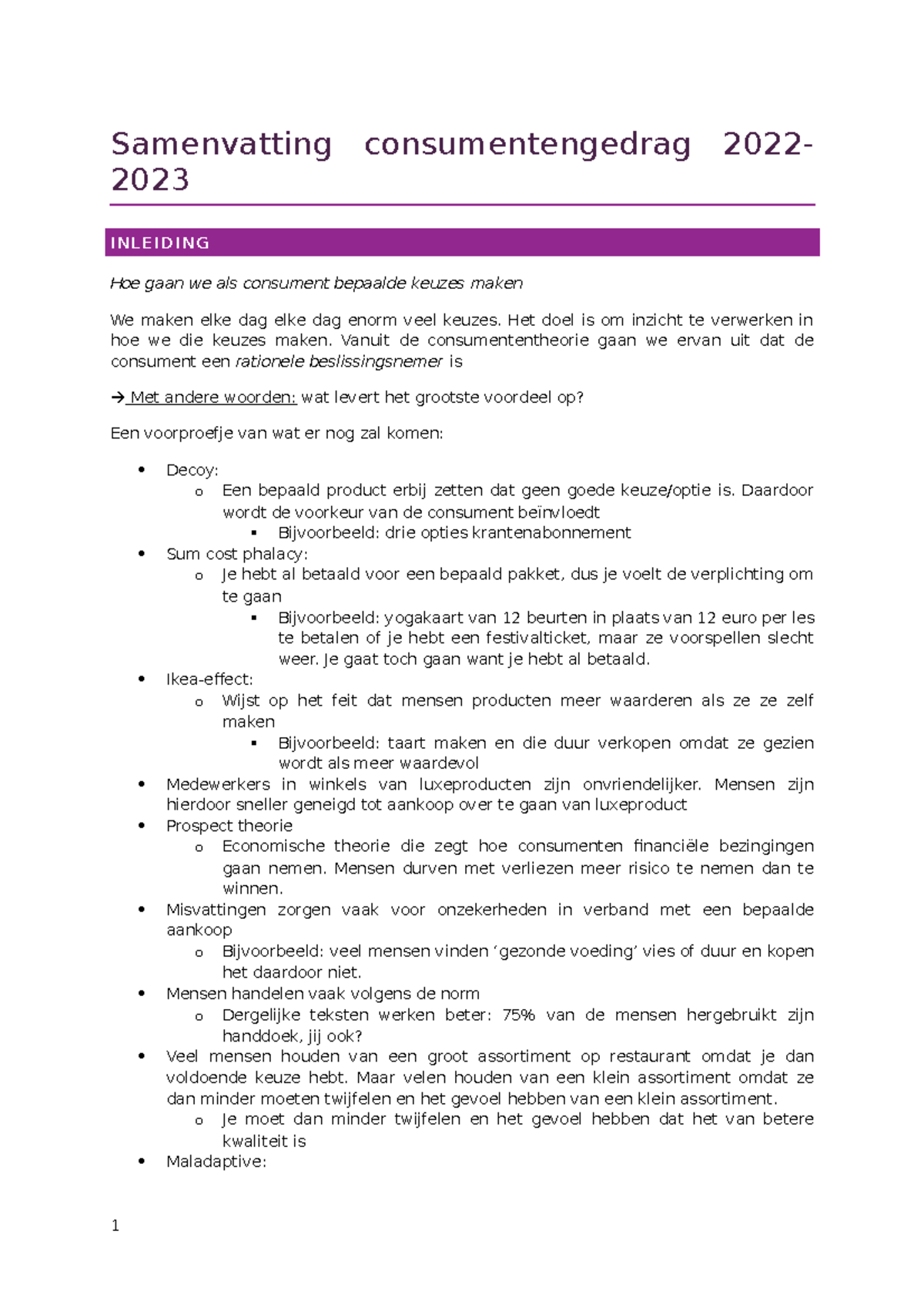 Samenvatting consumentengedrag 2022 - Het doel is om inzicht te ...