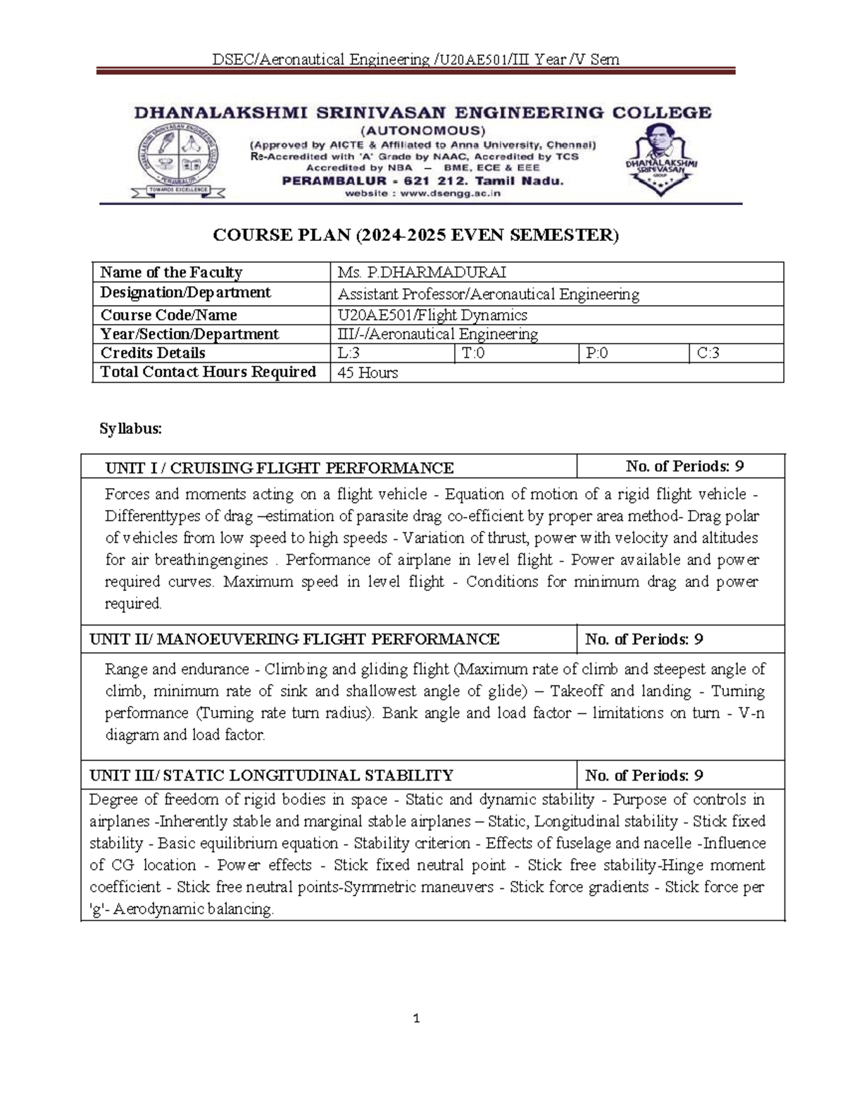 FD - Course PLAN-AE - lesson plan - COURSE PLAN (2024-2025 EVEN ...