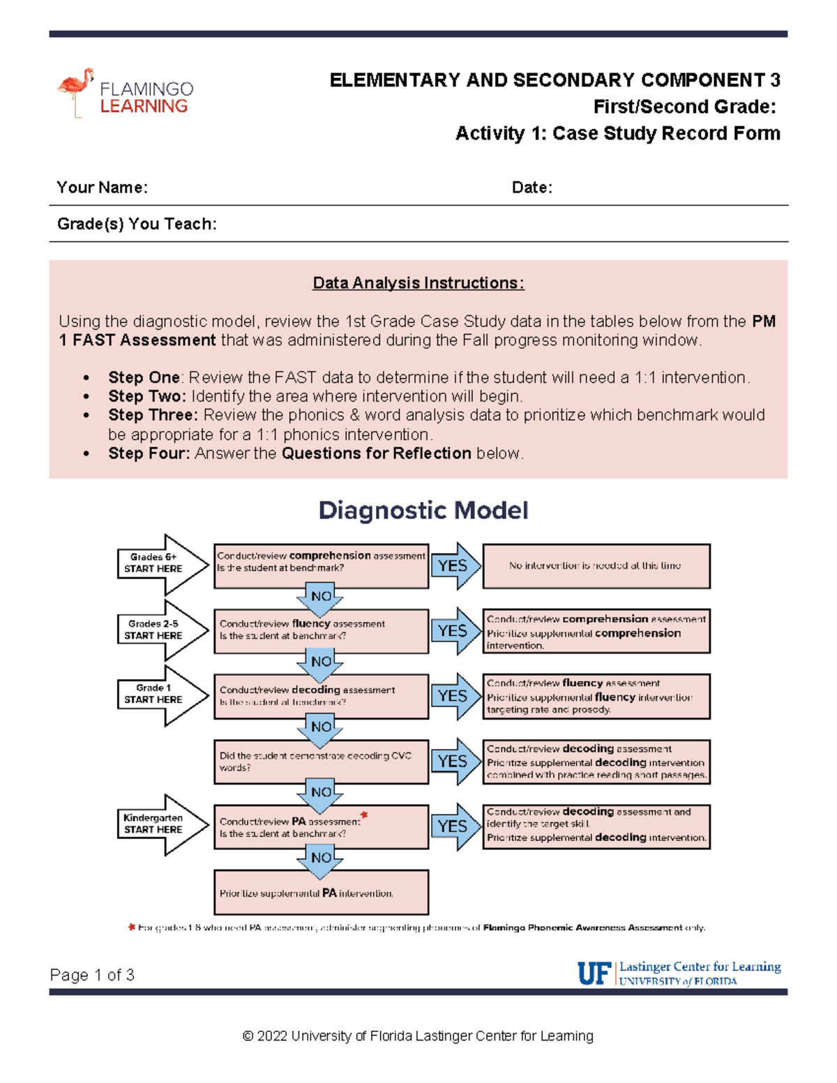 Micro Elem Sec First Activity 1 Case Study Record Form - ELEMENTARY AND ...