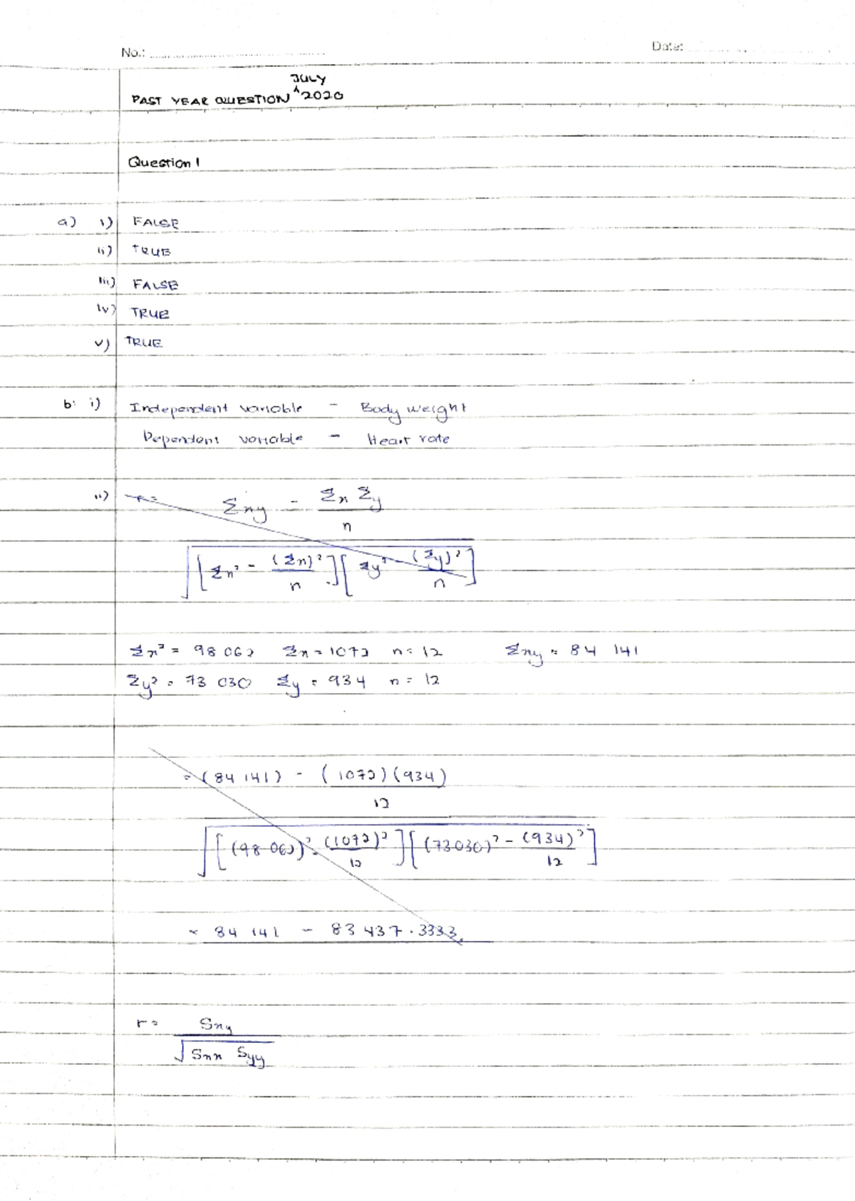 TUTO STA250 W2C1 - No.. Date JuLy PAST YBar u eSTION 2020 uestion a) -) FALS FALSE TRUe v)TRuE ...