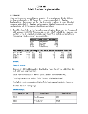 Lab 2 Student Answers - Lab 2 Answer Key - EXERCISES Your instructor ...