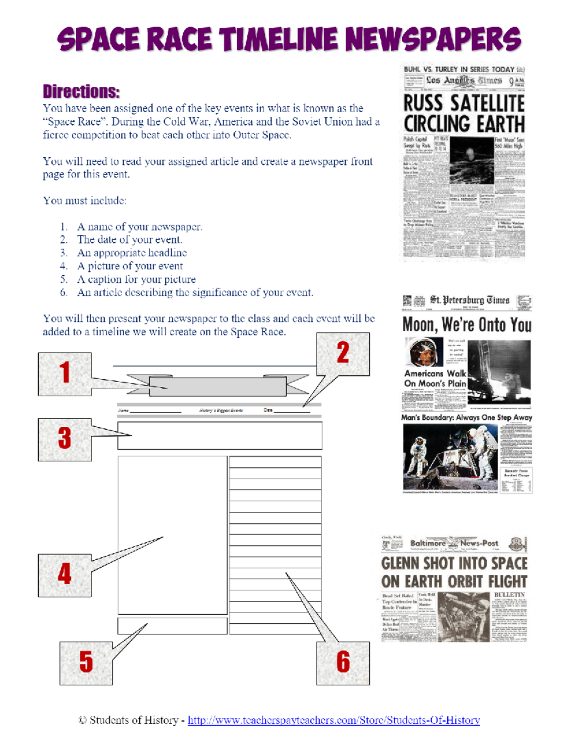 Cold War Space Race Newspaper Headline-1 - EDCI519 - Studocu