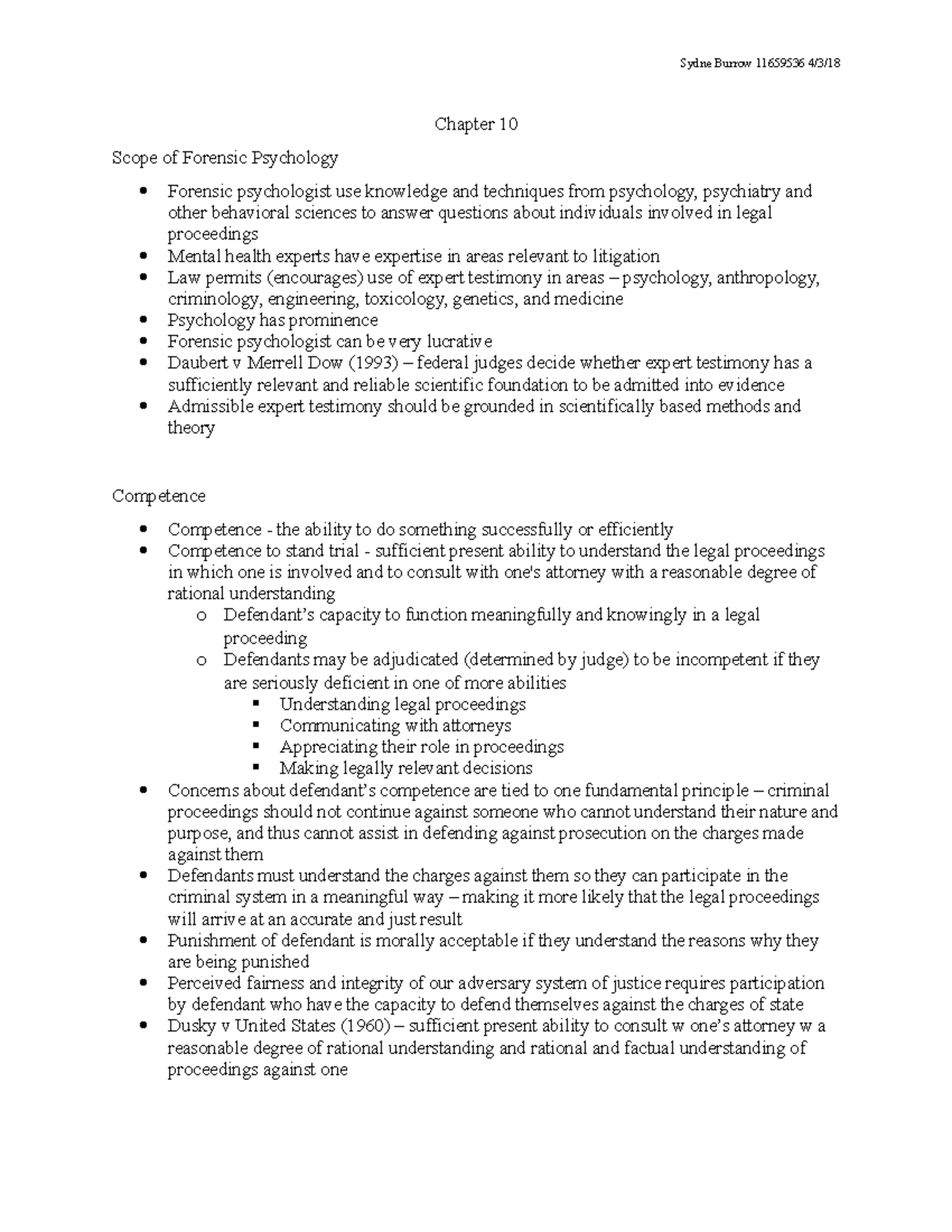 Chapter 10 - Scope of Forensic Psychology - Testifying relevantly ...