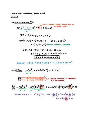 Homework 13 - Multivariable Functions SUGGESTED REFERENCE MATERIAL: As ...