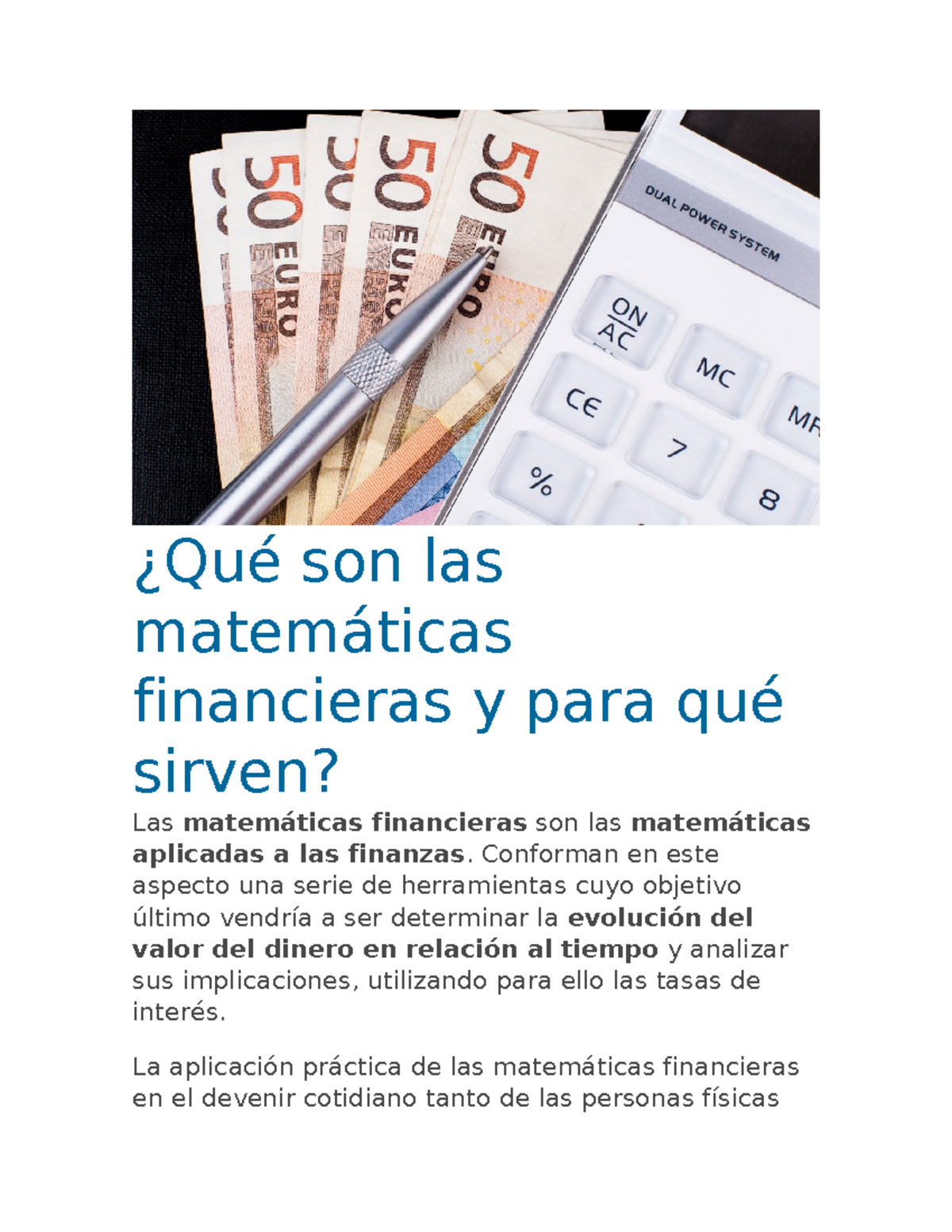 Matematicas financiera - ¿Qué son las matemáticas financieras y para ...