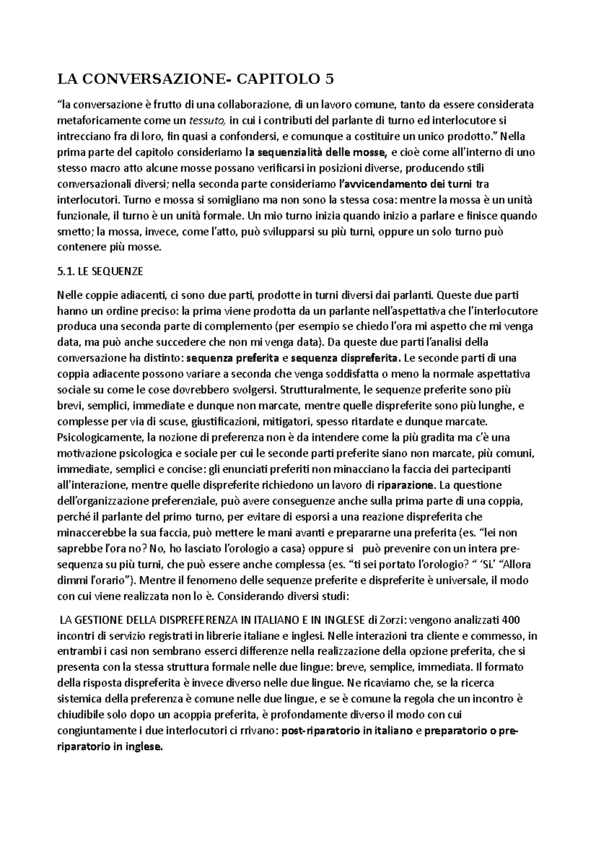 LA Conversazione (usare un'altra lingua cap 5) - LA CONVERSAZIONE ...