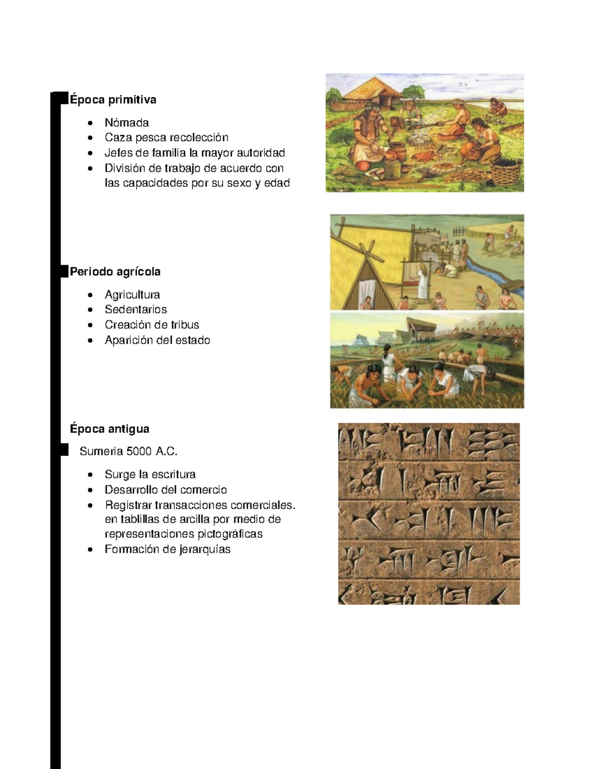 Linea del tiempo desde la administración prehistórica - Época primitiva ...