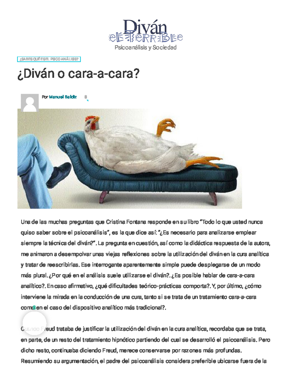 ¿Diván o cara-a-cara - Diván el Terrible - Una de las muchas preguntas ...