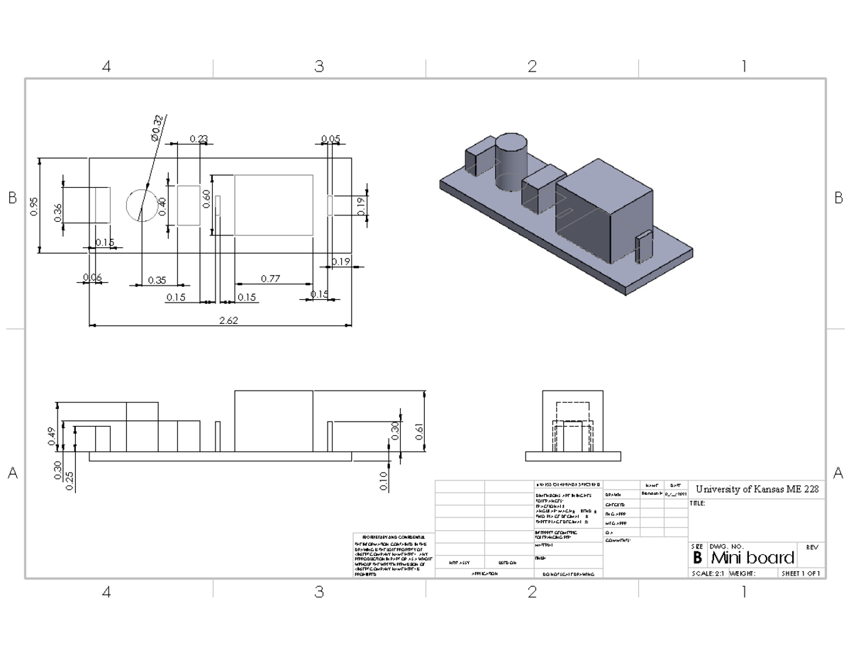 ME 228 Final assignment - A A B B 4 4 3 3 2 2 1 1 DO NOT SCALE DRAWING Mini board SHEET 1 OF 1 ...