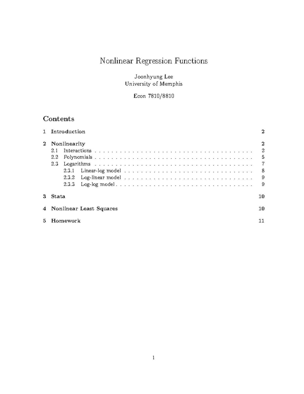 3. Nonlinearity 3 - nonlinear regressors - Nonlinear Regression Functions Joonhyung Lee ...