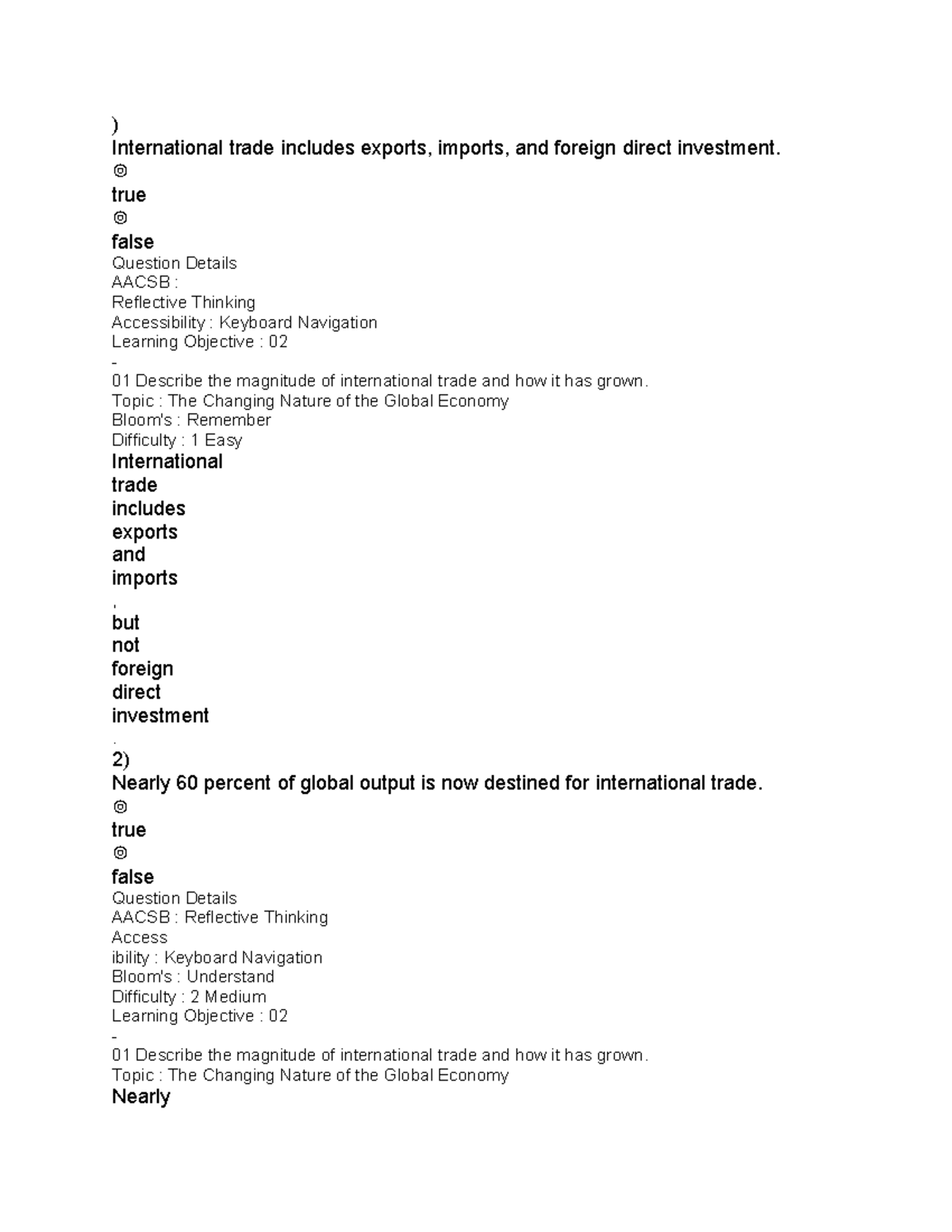 MNBVCX - ) International trade includes exports, imports, and foreign ...