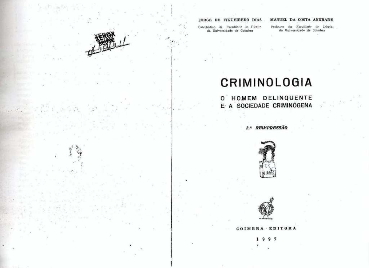 366927139 Criminologia Jorge de Figueiredo Dias Manual da Costa Andrade ...