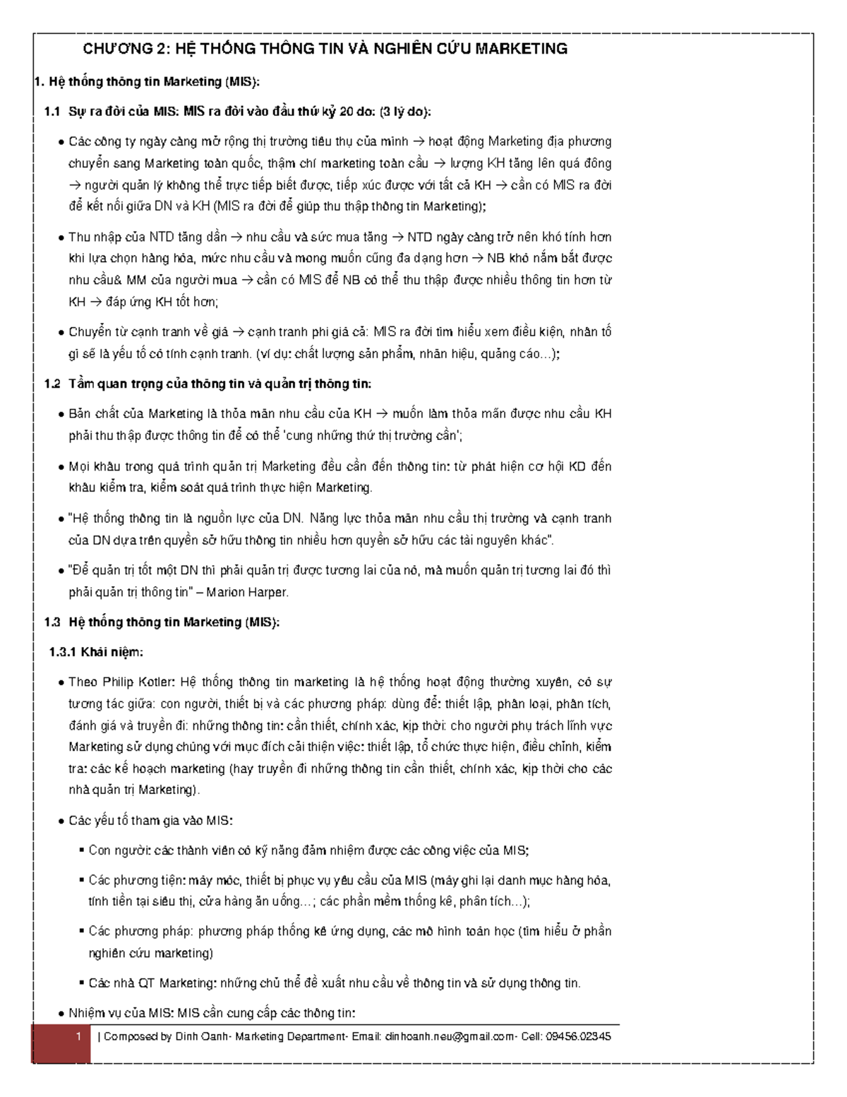 C2 - marketing - CHƯƠNG 2: HỆ THỐNG THÔNG TIN VÀ NGHIÊN CỨU MARKETING ...